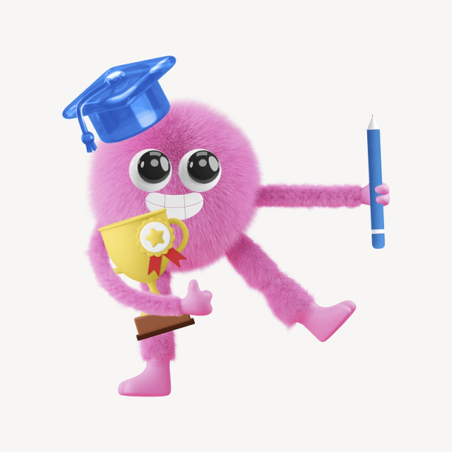 Free: Cute monster graduation, 3D rendering | Free Photo Illustration ...