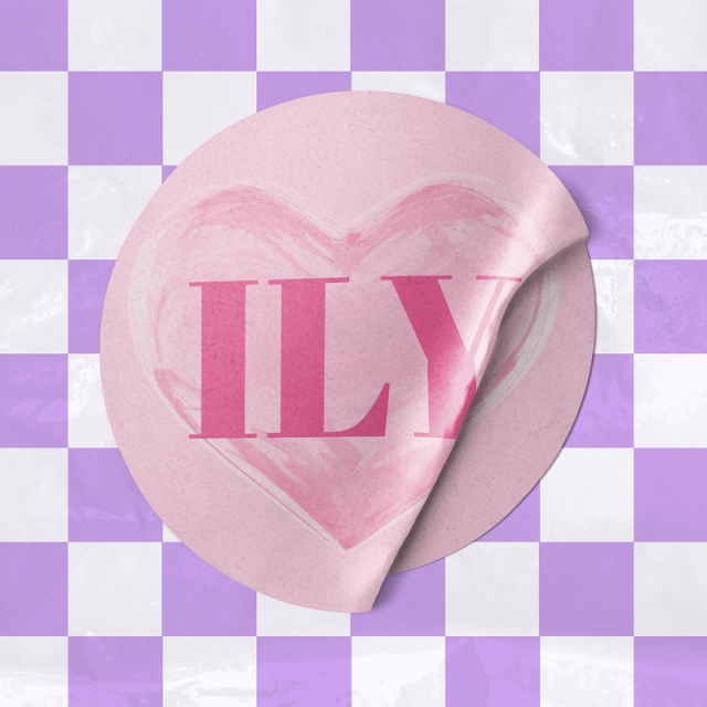Free: Cute pink ILY round sticker | Free Photo - rawpixel - nohat.cc