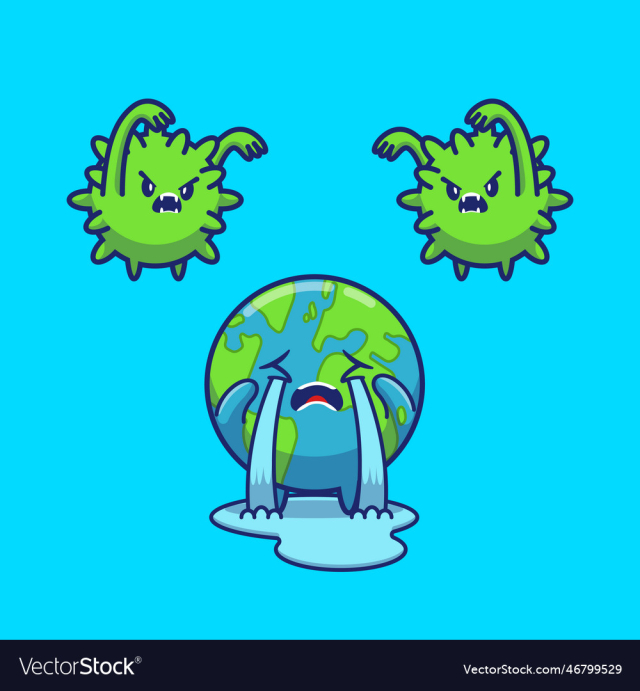 Free: cute world cry scare of virus cartoon - nohat.cc
