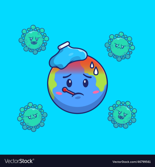 Free: cute world sick fever of virus cartoon - nohat.cc