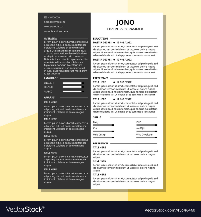 Free: cv resume template 2 side minimalist clean - nohat.cc