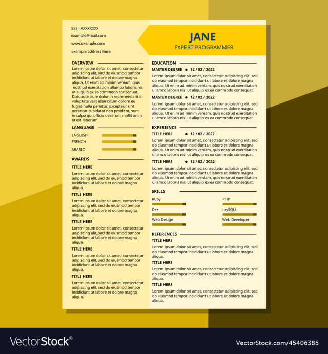 Free: cv resume template pro yellow - nohat.cc