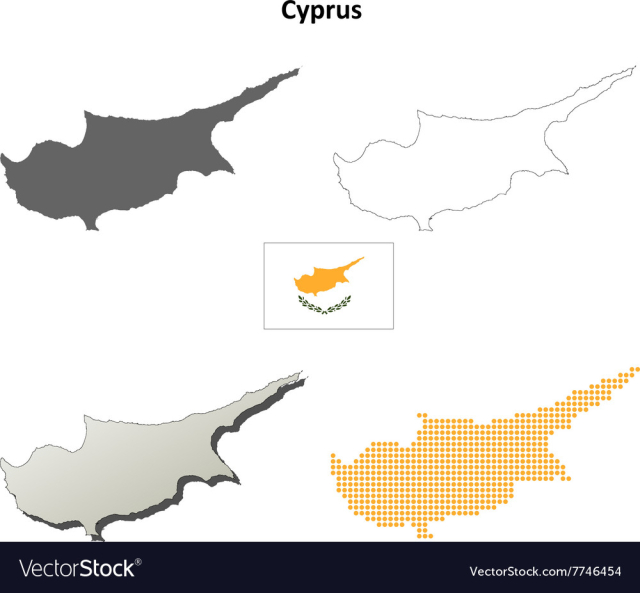 Free: Cyprus outline map set vector image - nohat.cc