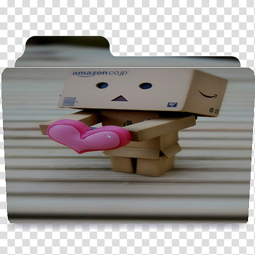 Free: Danbo, Amazon.co robot box holding pink heart transparent ...