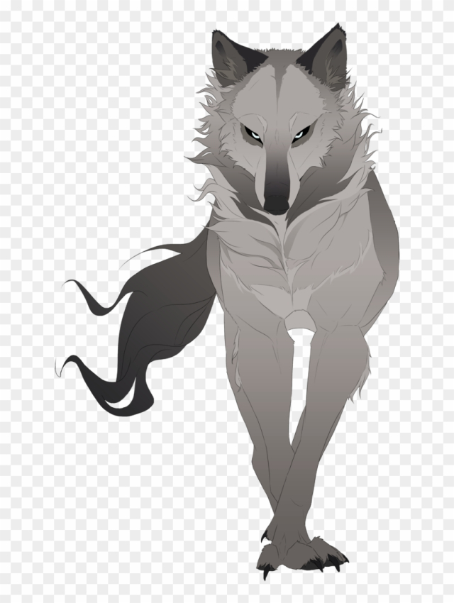 Gray Wolf Anime Drawing Wolf, Schwarz, Gold, Schneewelt, Wild,