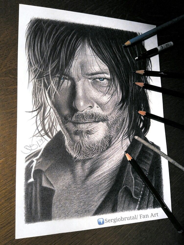 Free: Daryl Dixon Drawing (Norman Reedus) | artwork in 2019 | Walking ...