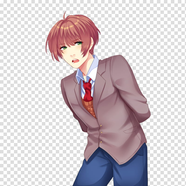 Free: DDLC R All Character Sprites FREE TO USE, pink-haired male anime ...