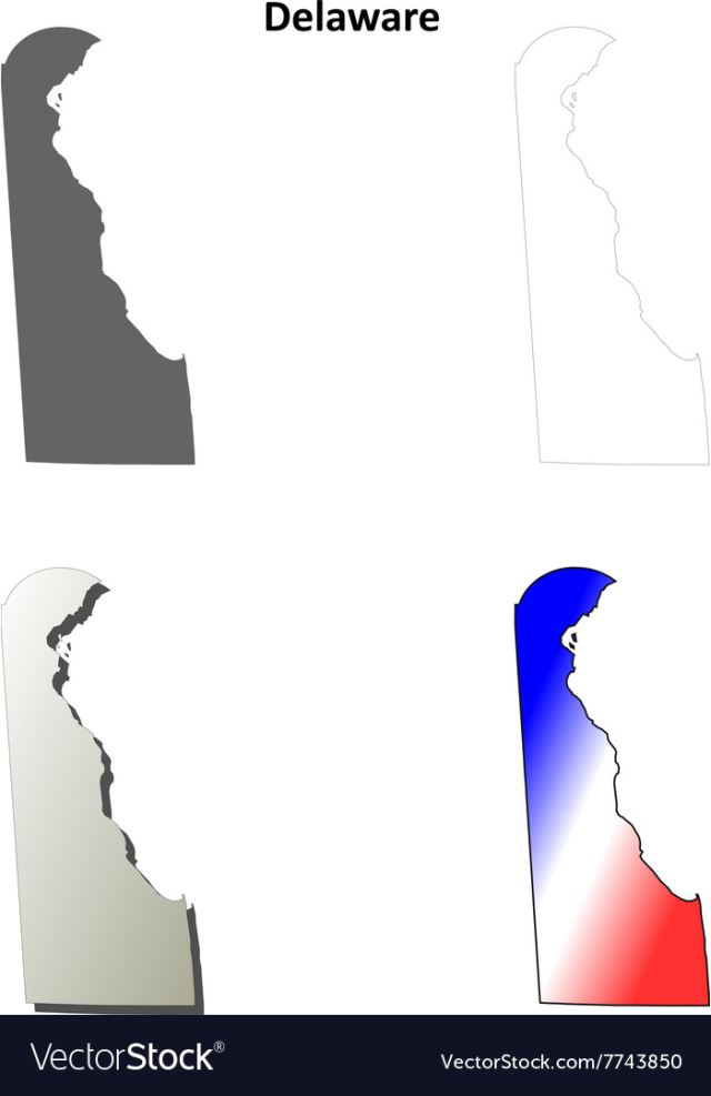 Free: Delaware outline map set vector image - nohat.cc