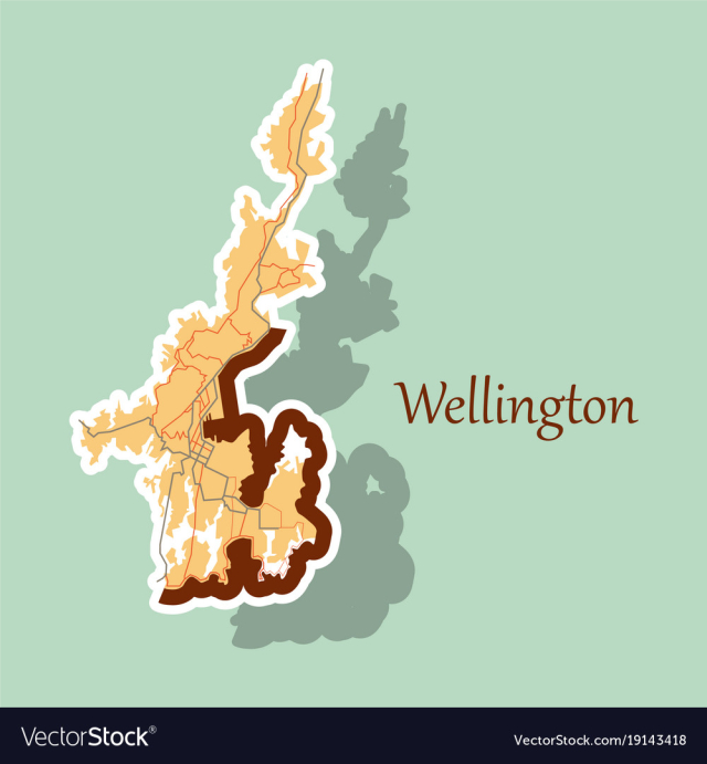 Free: Detailed sticker map of wellington new zealand vector image ...
