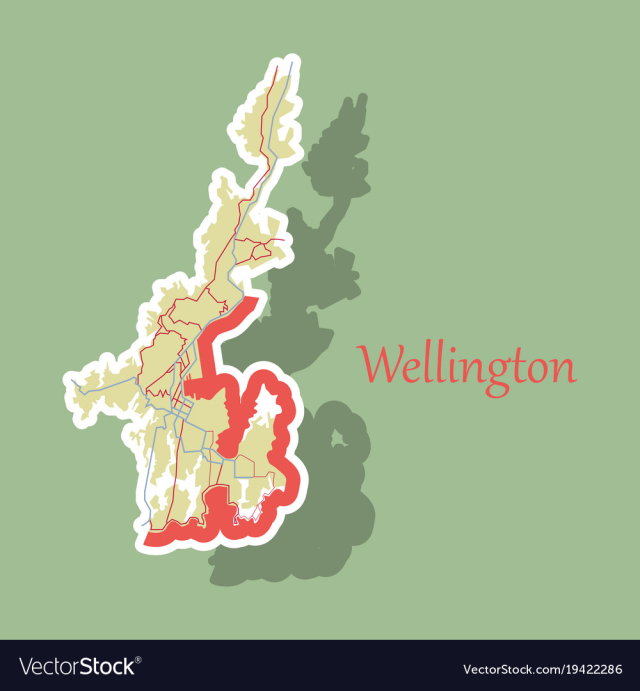 Free: Detailed sticker map of wellington new zealand vector image ...