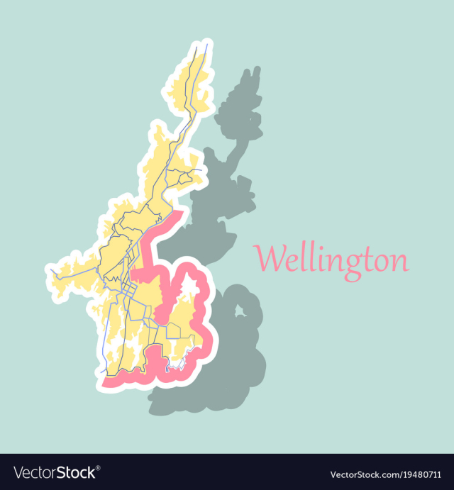 Free: Detailed sticker map of wellington new zealand vector image ...