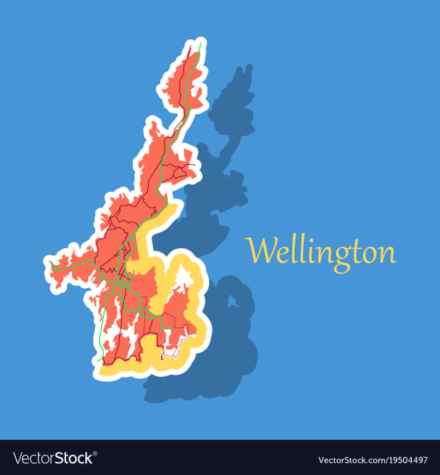Free: Detailed sticker map of wellington new zealand vector image ...