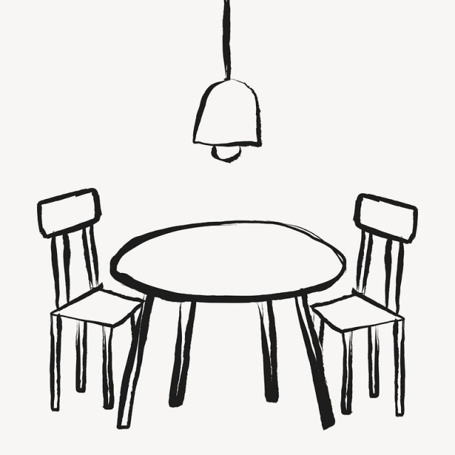 Free: Dining table sticker, home interior | Free PSD Illustration ...