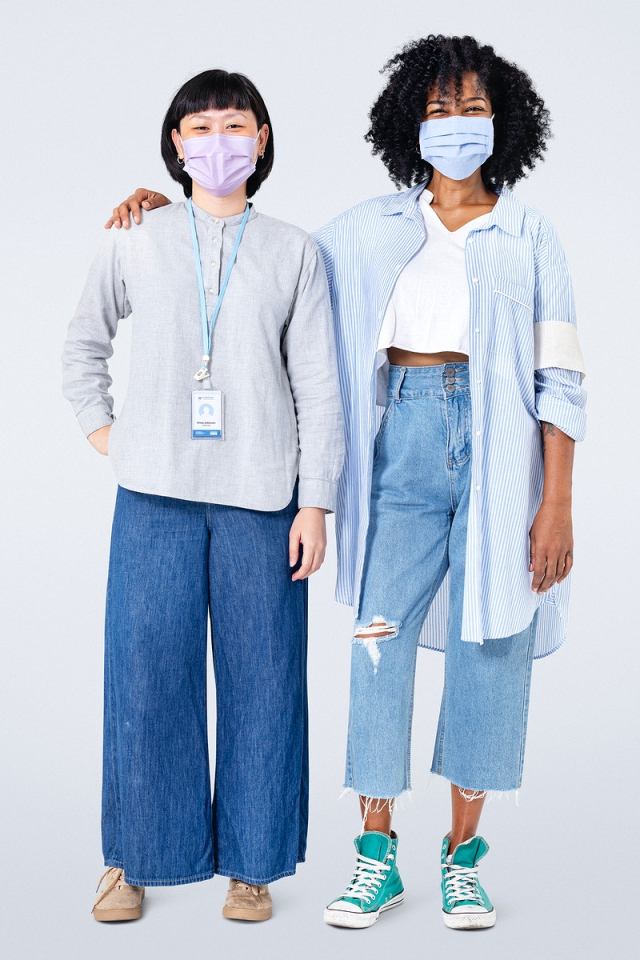 Free: Diverse women volunteers wearing face mask in… | Free stock photo ...