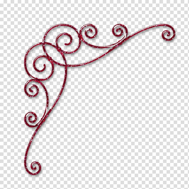 Free: DiZa decorative element, red scrolled frame bracket illustration ...