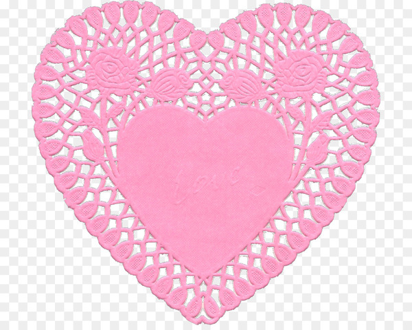 Free: Doily Heart Valentine's Day Paper Clip art - heart - nohat.cc