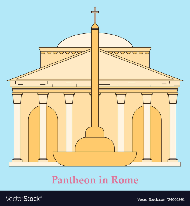 Free: Dome of the pantheon cup in rome vintage engraved vector image ...