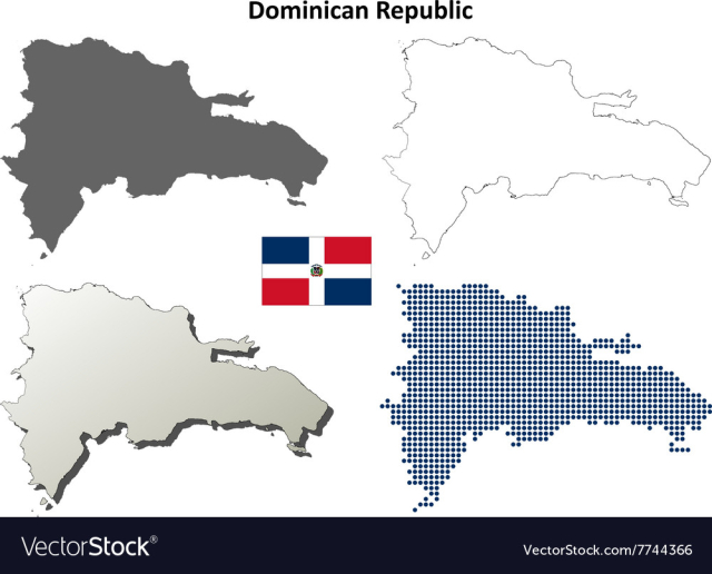 Free: Dominican Republic outline map set vector image - nohat.cc