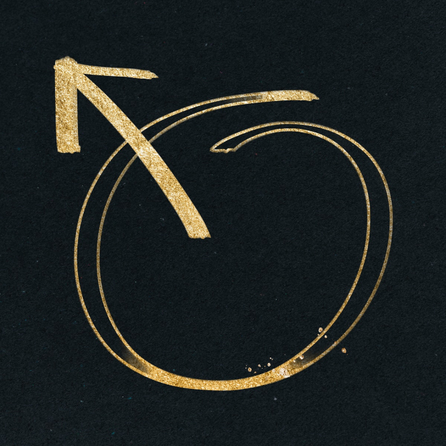 Free: Doodle male arrow sign psd in gold tone | Free stock illustration ...