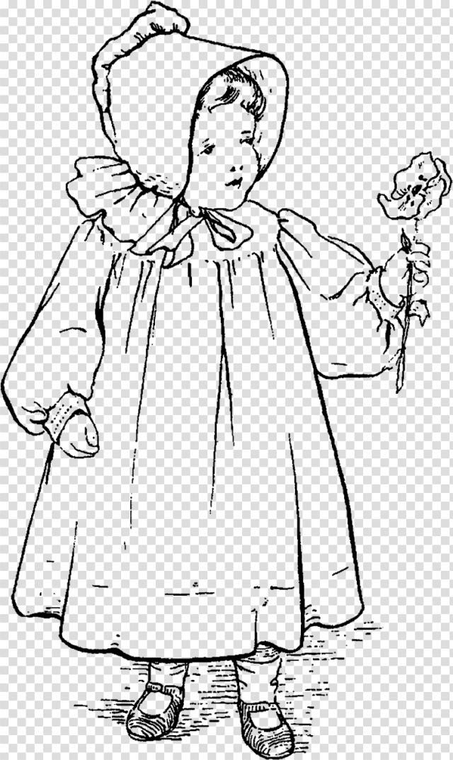 Free: Download Digital Stamp Design Free Vintage Girl Child Holding ...