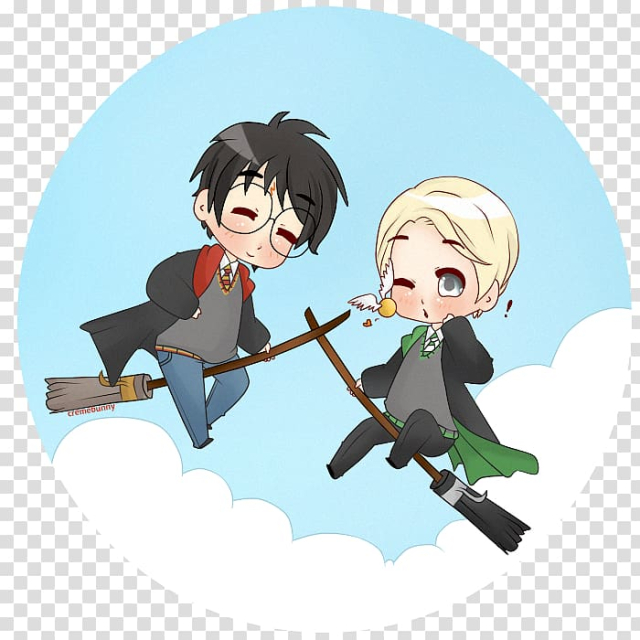 Free: Draco Malfoy Chibi Harry Potter Fan art Anime, hug transparent ...