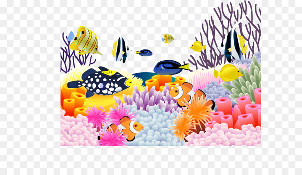 Free: Drawing Clip art - Colorful fish undersea landscape vector ...