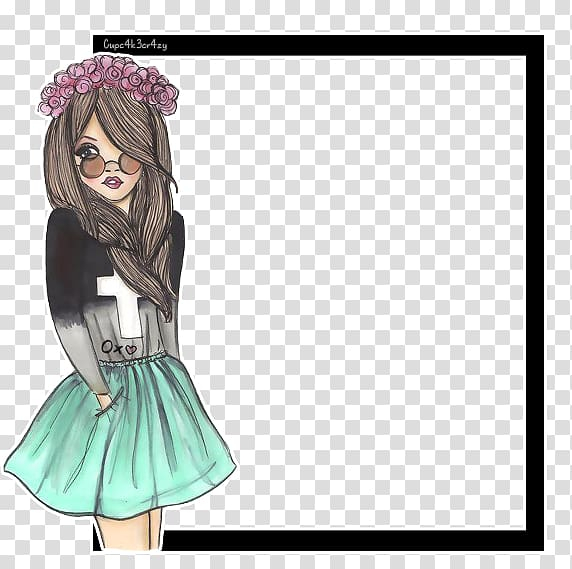 Free: Drawing Frames, the girls wear glasses transparent background PNG ...