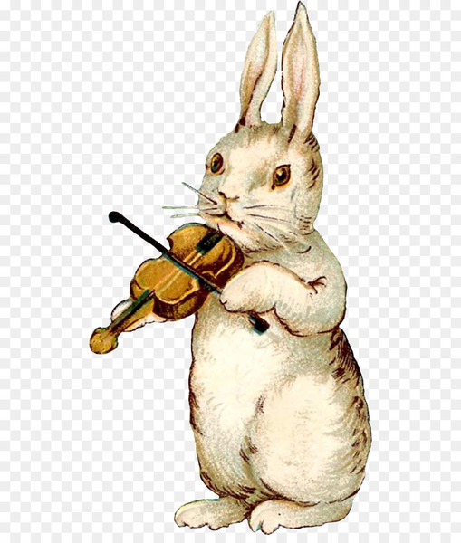 Free: Easter Bunny Rabbit Easter postcard Illustration - Violin rabbit ...