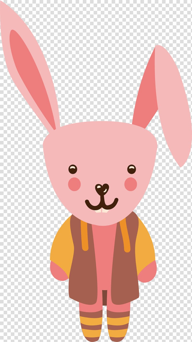 Free: Easter Bunny Rabbit Illustration, Pink cute little rabbit ...
