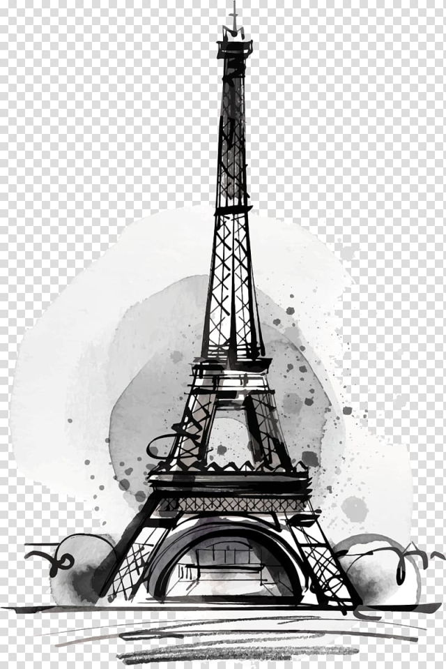 Eiffel Tower Sketch Png Paris Clipart, Eiffel Tower Butterflies