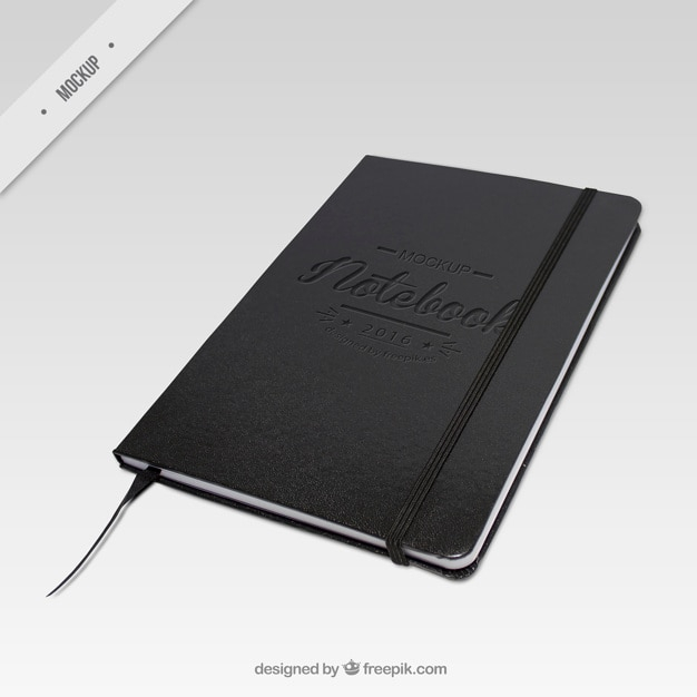 Free: Elegant dark notebook mockup - nohat.cc