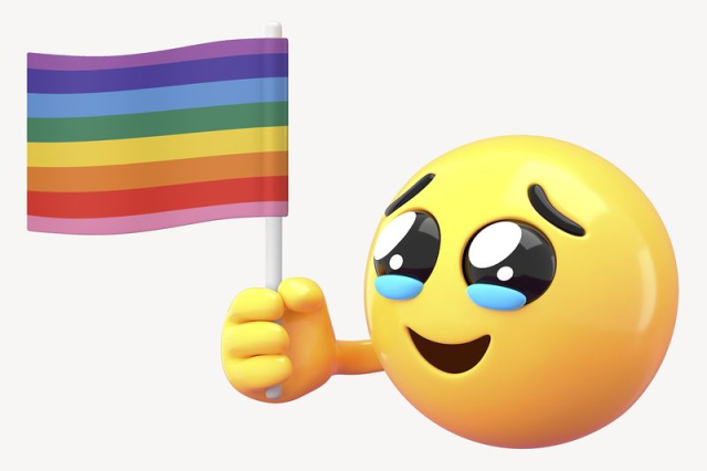 Free: Emoji holding LGBT flag mockup, | Free PSD Mockup - rawpixel ...