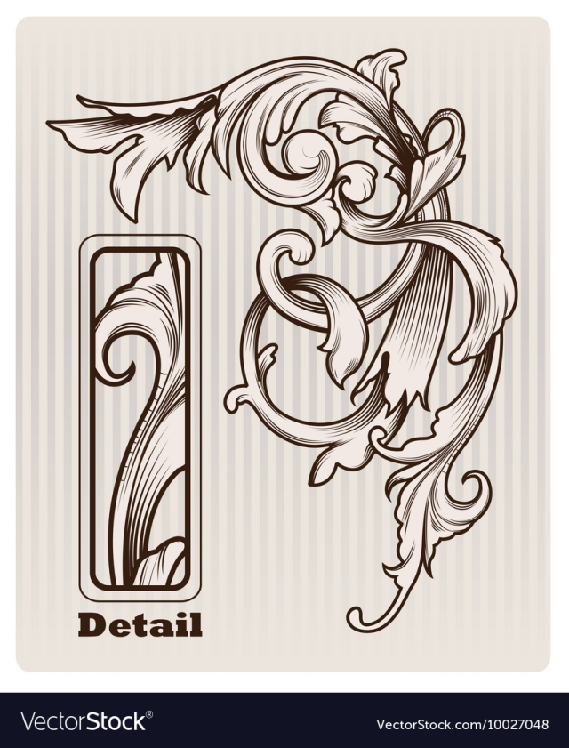 Free: Engraved floral element vector image - nohat.cc