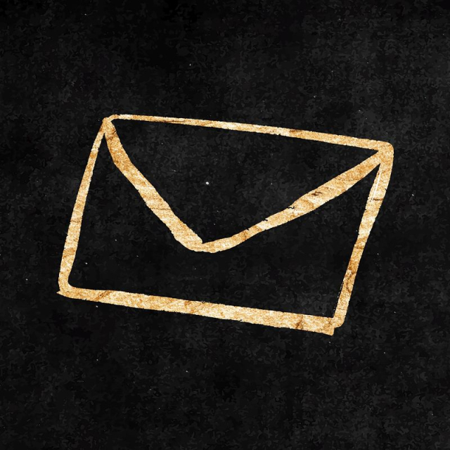 Free: Envelope sticker, gold aesthetic doodle | Free Vector ...
