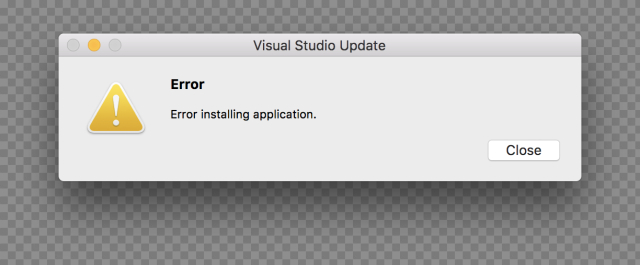 Free: Error installing application" when updating Visual Studio on a ...