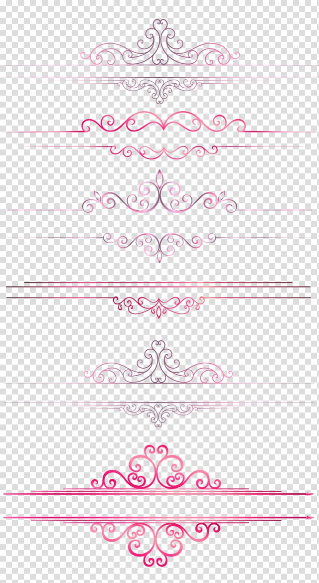 Free: European pattern border line dividing line columns, pink border ...