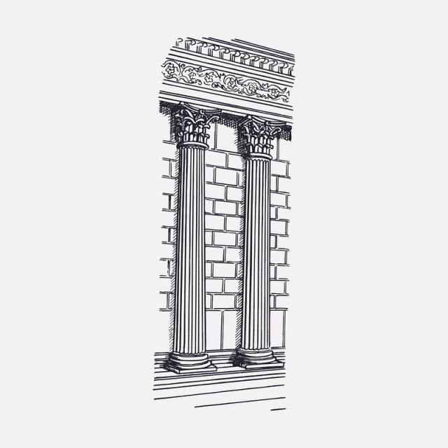 Free: European semi-columns drawing, vintage architecture | Free Vector ...