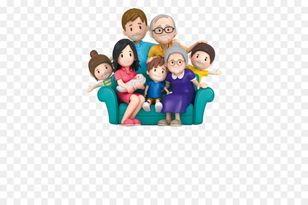 Free: Extended family Clip art - 3D cartoon family portrait - nohat.cc