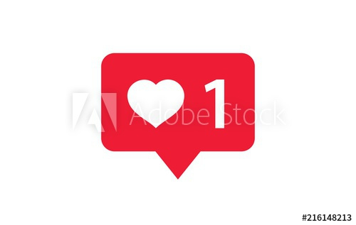 Free: Facebook Like and Heart Love Icon. Liked Red Bubble on a white ...