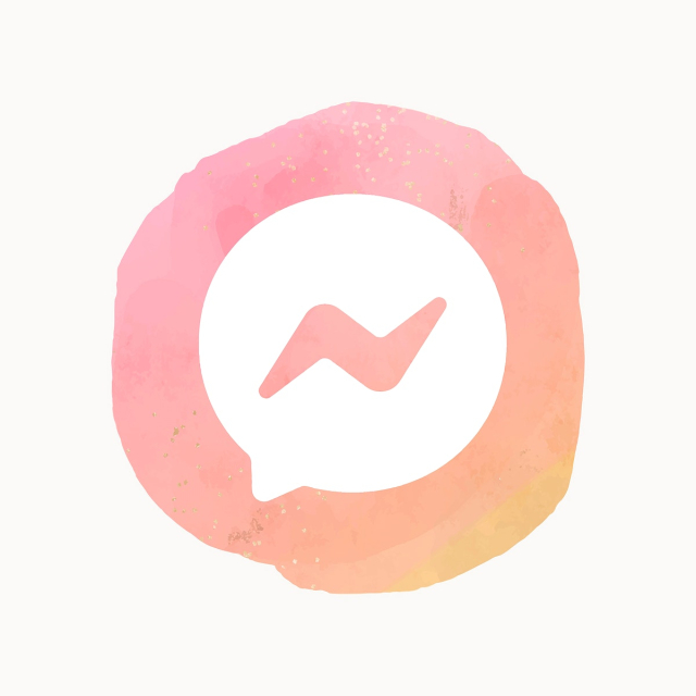 Free: Facebook Messenger app icon with a watercolor… | Free stock ...