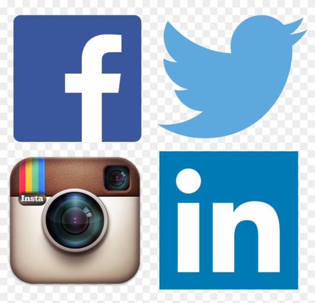 Facebook Twitter Linkedin Icons Vector