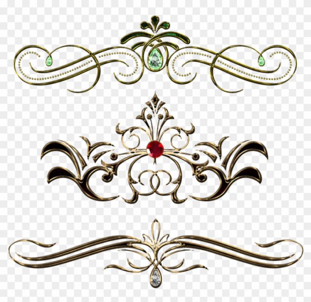 Free: Fancy Gold Page Borders Download - Vintage Pattern Design Png ...