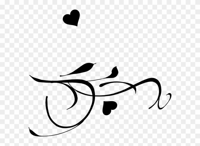 Free: Fancy Heart Clip Art Black And White - Wedding Bird Png - nohat.cc