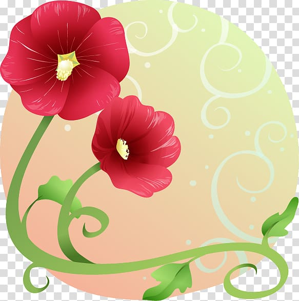 Free: Fantastic minimalist red flower pattern transparent background ...