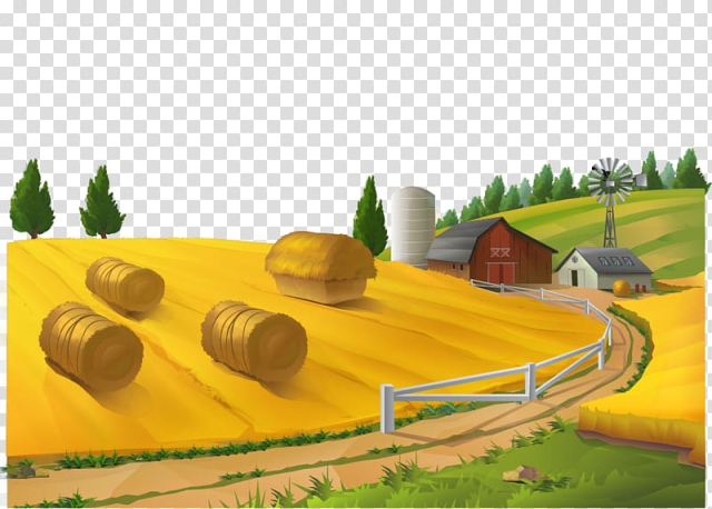 Cartoon Farm Field Background