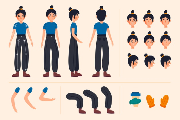 Free: Female character poses Free Vector - nohat.cc