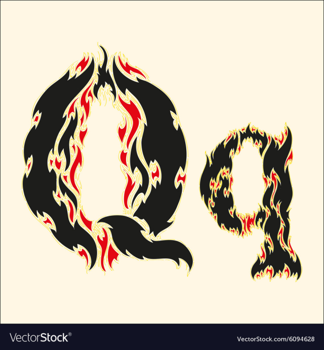 Free: Fiery font Letter Q on white vector image - nohat.cc