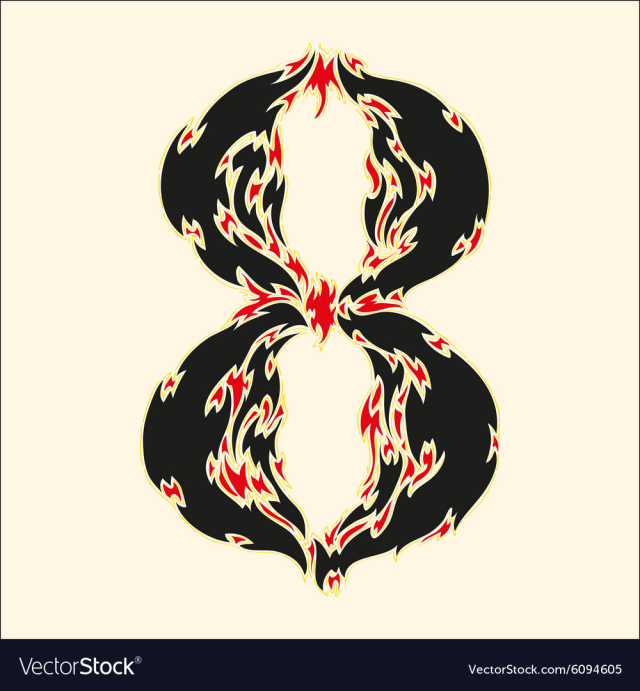 Free: Fiery font number 8 on white vector image - nohat.cc