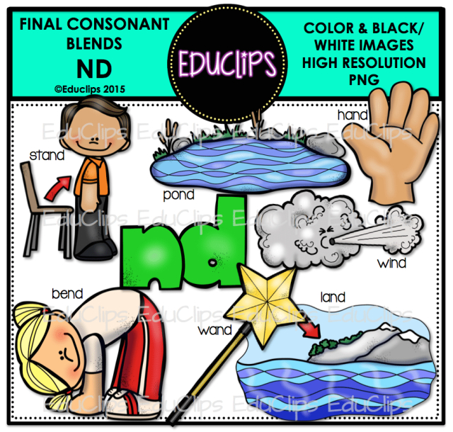 Free: Final Consonant Blends N- & MP Clip Art Bundle (Color and B&W ...
