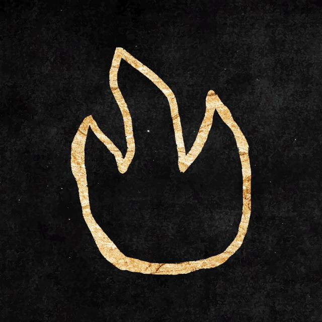 Free: Fire flame sticker, gold aesthetic | Free Vector Illustration ...